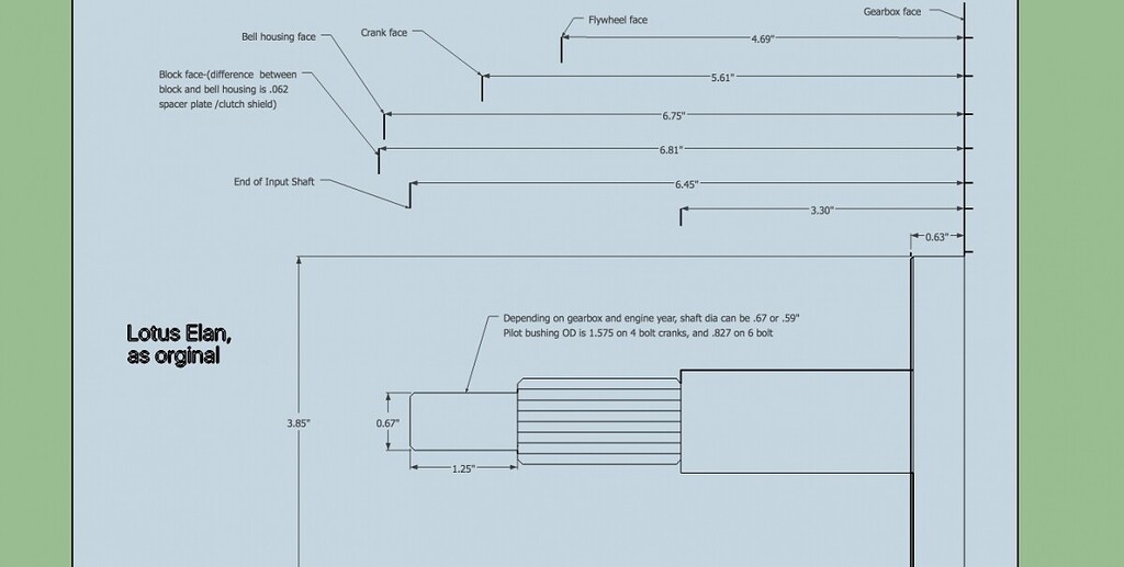 Elan Gearbox Input Shaft Dimensions - Elan Discussions - LotusElan.net