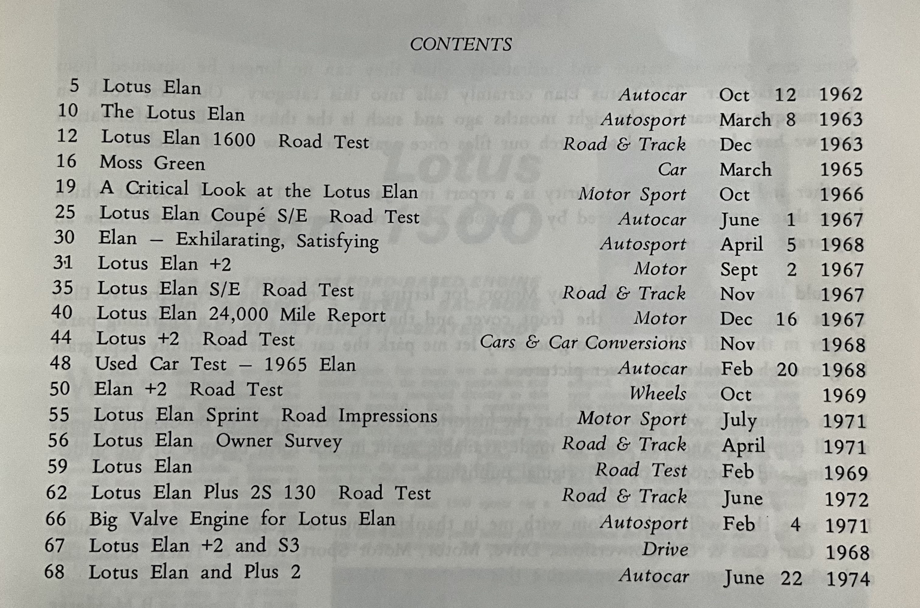 Lotus Elan - Collection No. 1 by RM Clarke - Books - LotusElan.net